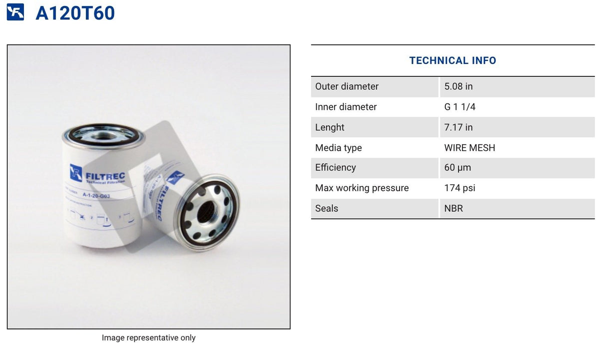 FILTREC Spin-on Filter A120T60 – FILTREC U.S. E-Shop