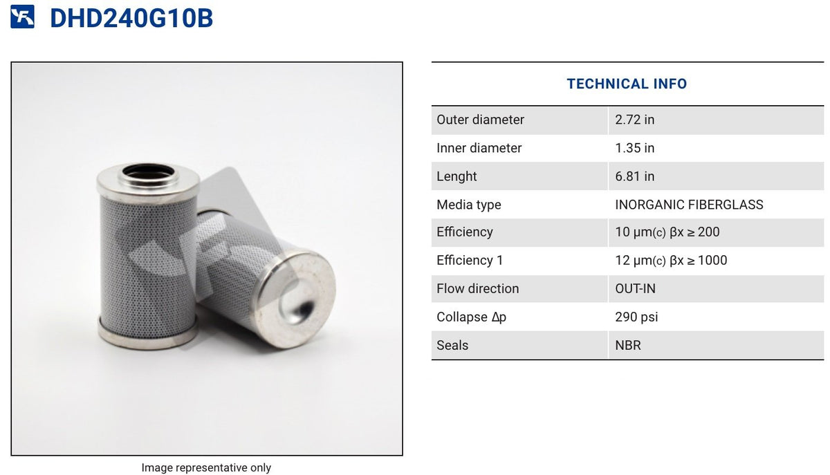 FILTREC Filter Element DHD240G10B – FILTREC U.S. E-Shop