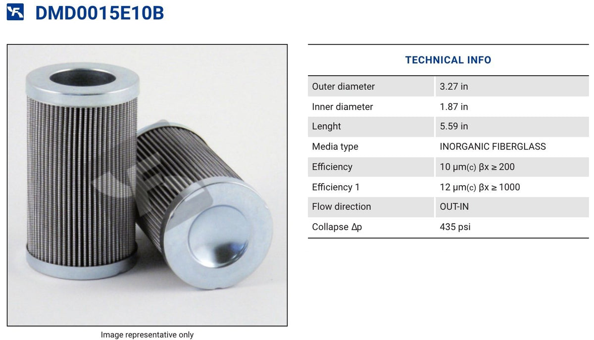 FILTREC Filter Element DMD0015E10B – FILTREC U.S. E-Shop