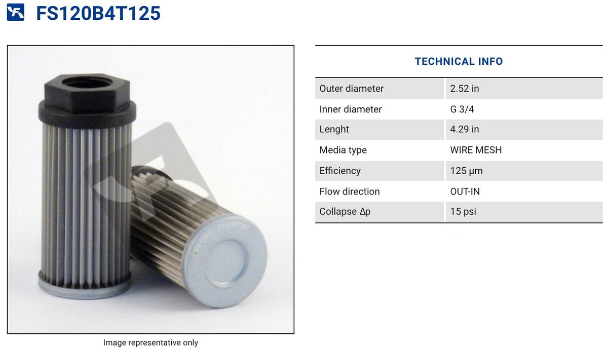 FILTREC Filter Element FS120B4T125 – FILTREC U.S. E-Shop