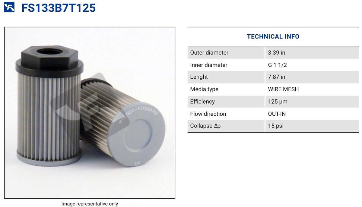 FILTREC Filter Element FS133B7T125 – FILTREC U.S. E-Shop