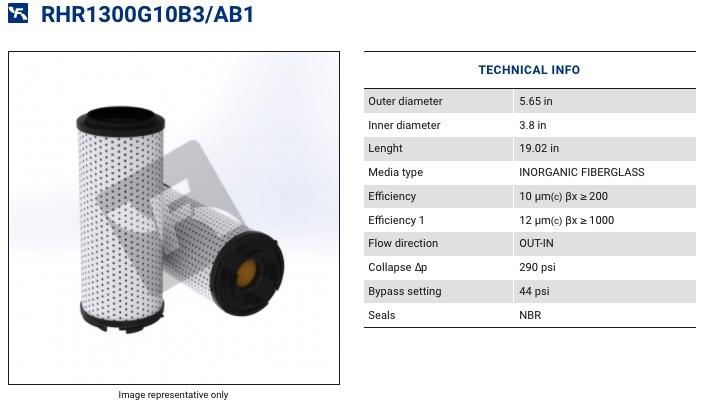 FILTREC Filter Element RHR1300G10B3/AB1 – FILTREC U.S. E-Shop